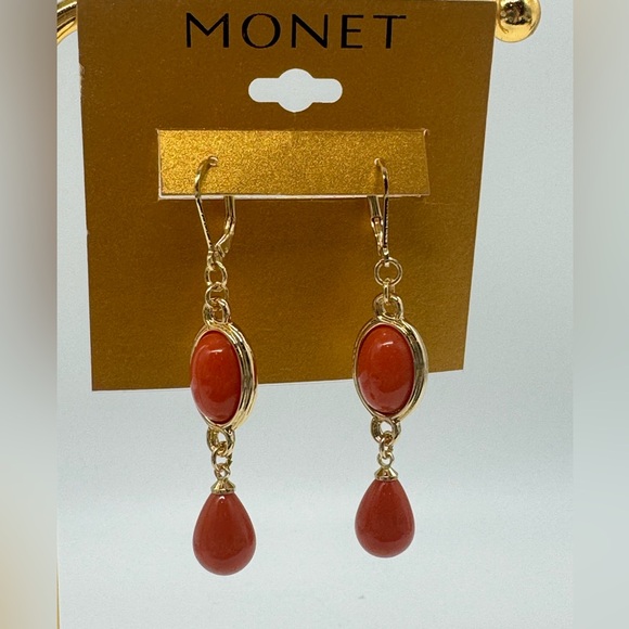 Monet | Jewelry | Monet Vintage Salmon Dangling Earrings | Poshmark